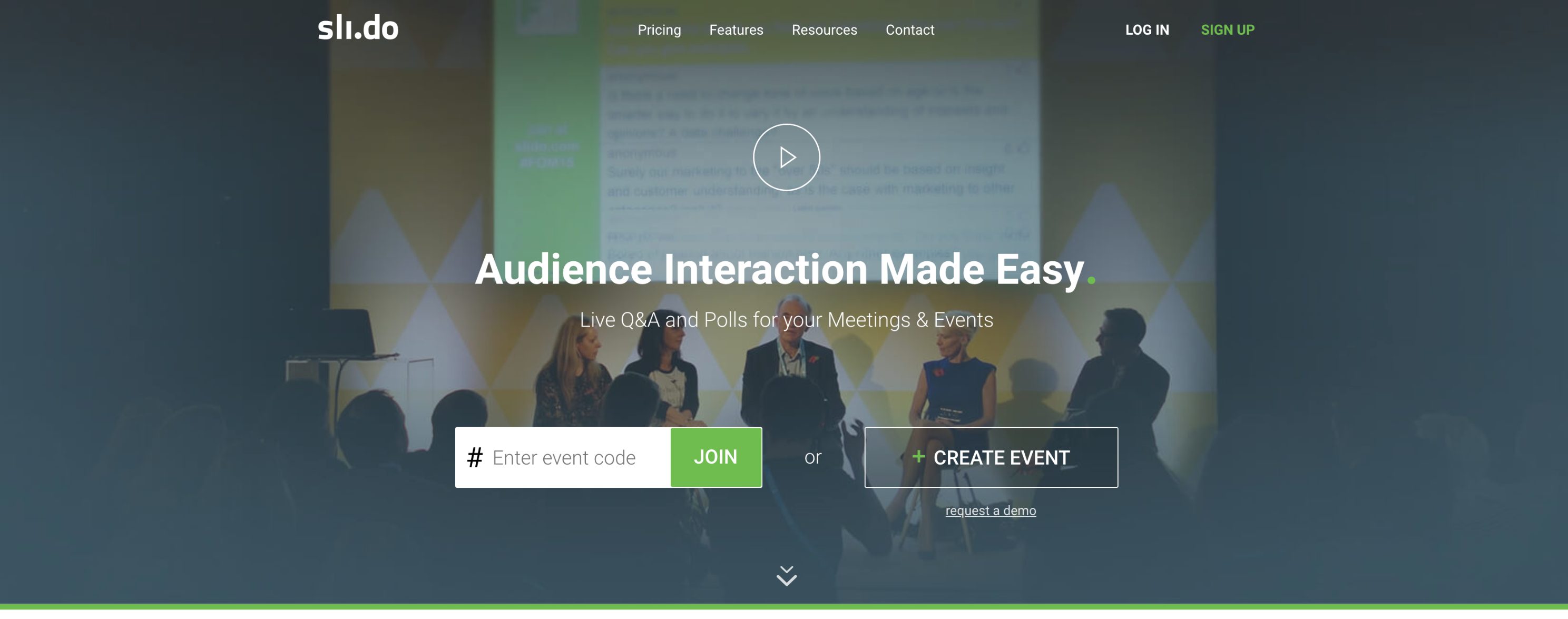 sli.do / チャット形式で会場からの質問を匿名で集められるサービス | earthkeylab