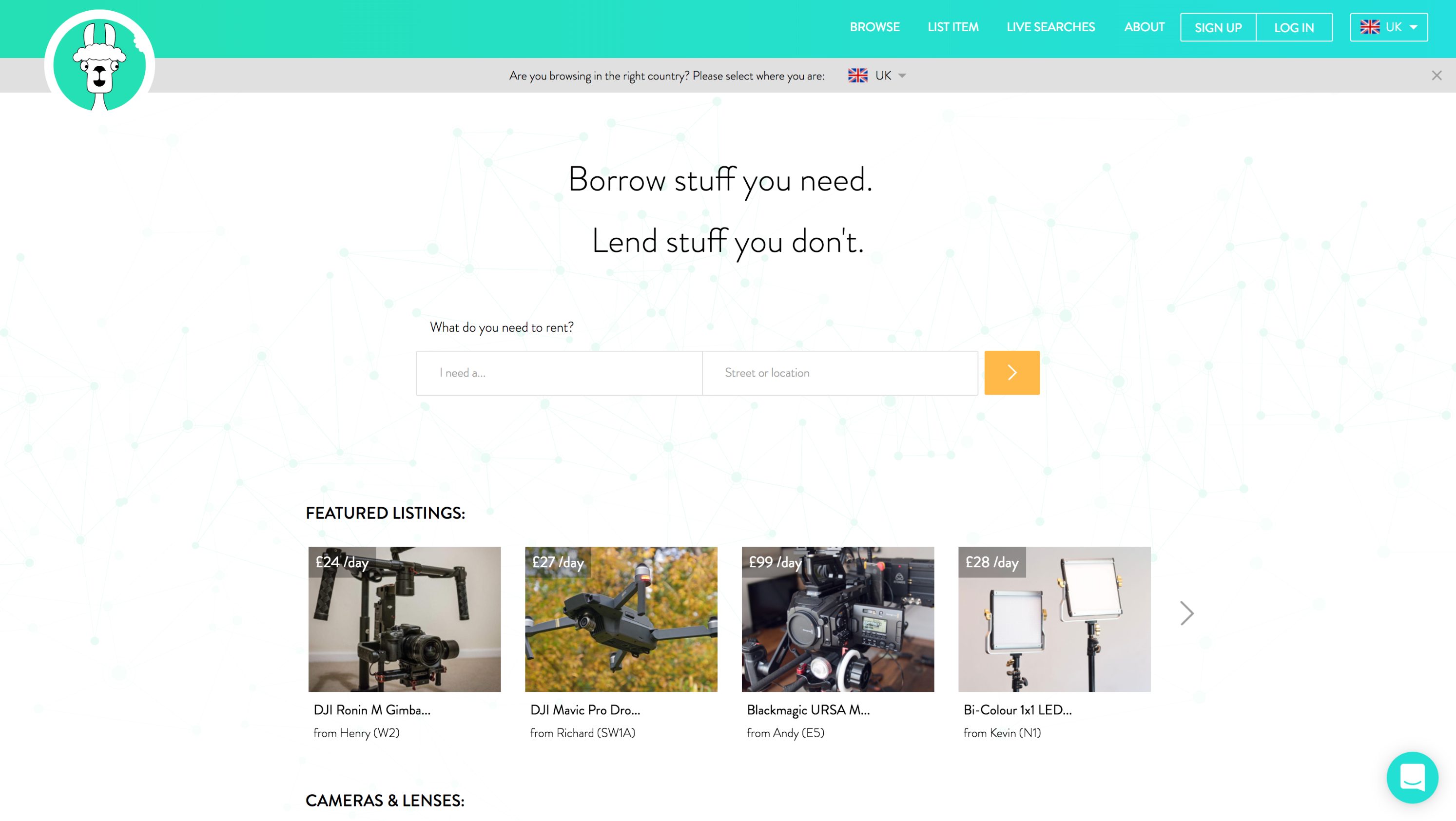 Fat Lama / ご近所さんとの持ち物のシェアリングサービス | earthkeylab