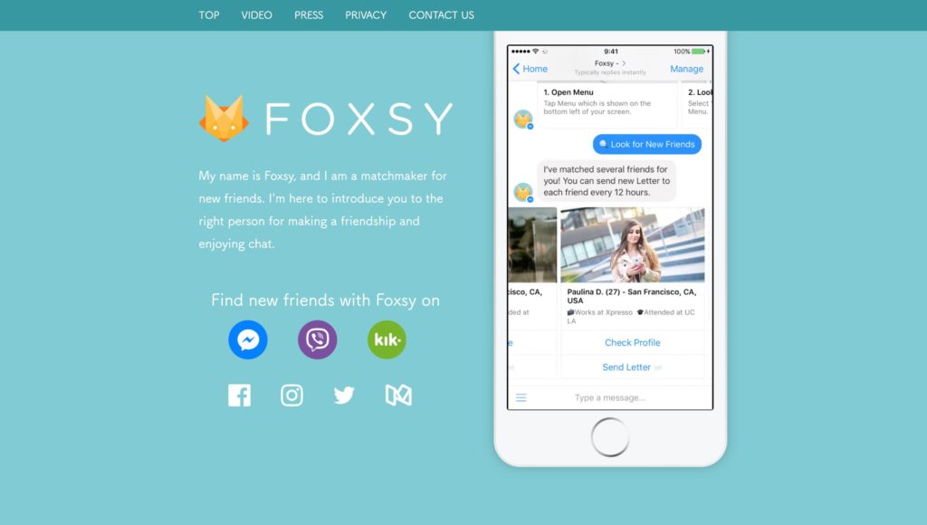 Foxsy / 人工知能を活用したチャットボットによるマッチングサービス | earthkeylab